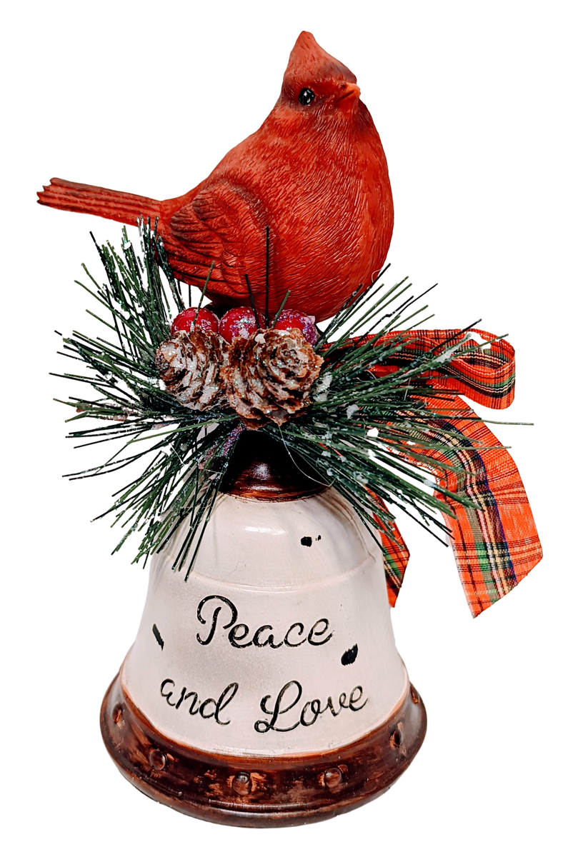 Christmas Bell with Red Cardinal - Red Bell, Green Bell or White Bell ...